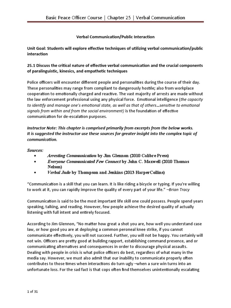 25 Verbal Communication Public Interaction | PDF | Nonverbal ...