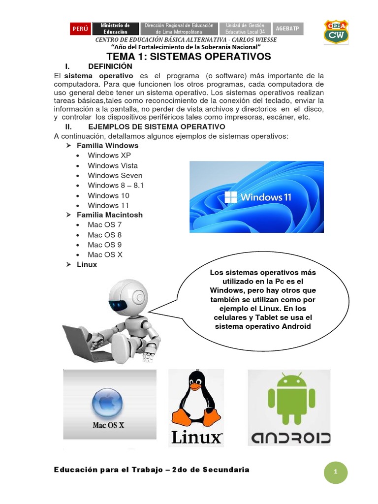 TEMA 1 - 2do | PDF | Microsoft Windows | Windows 10