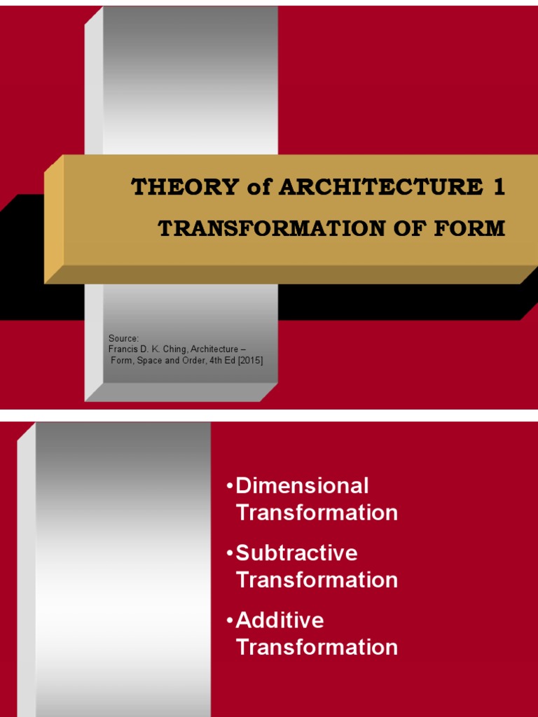 Three Methods of Architectural Form Transformation: Dimensional ...