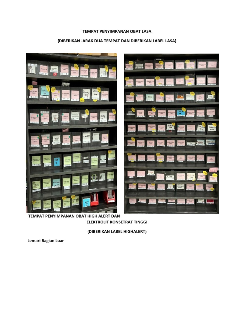 TEMPAT PENYIMPANAN OBAT LASA DAN HIGH ALERT New | PDF | Griya & Taman