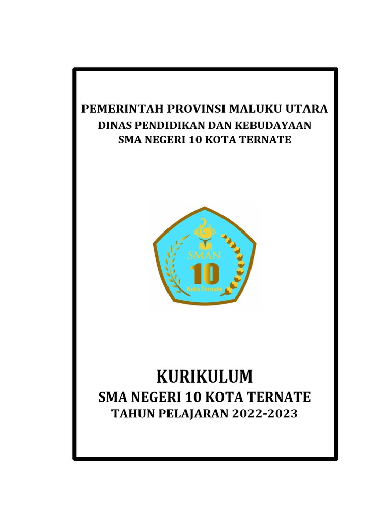 Contoh COVER Kurikulum | PDF