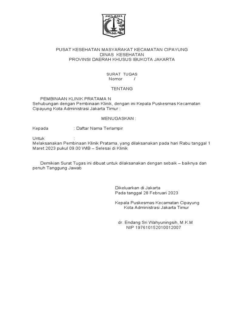 Surat Tugas 2023 | PDF