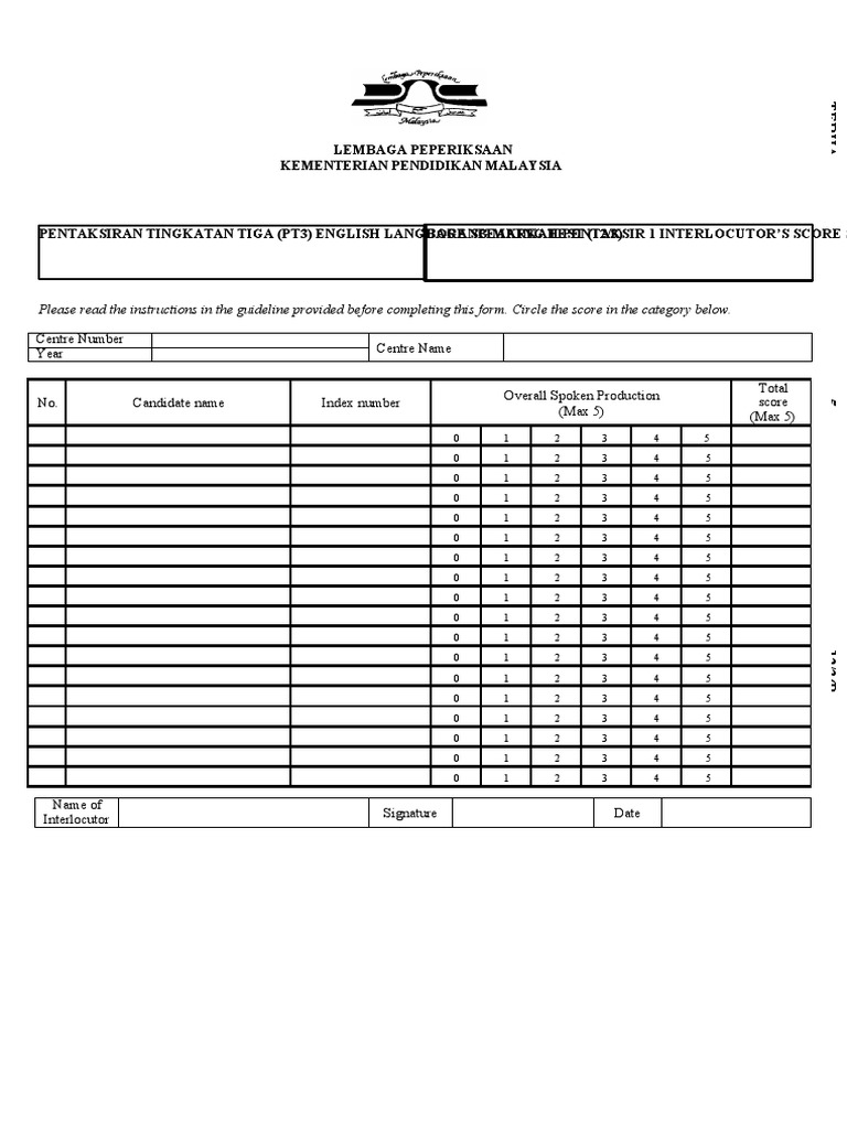 Interlocutor Assessor Forms Latest | PDF | Applied Linguistics ...