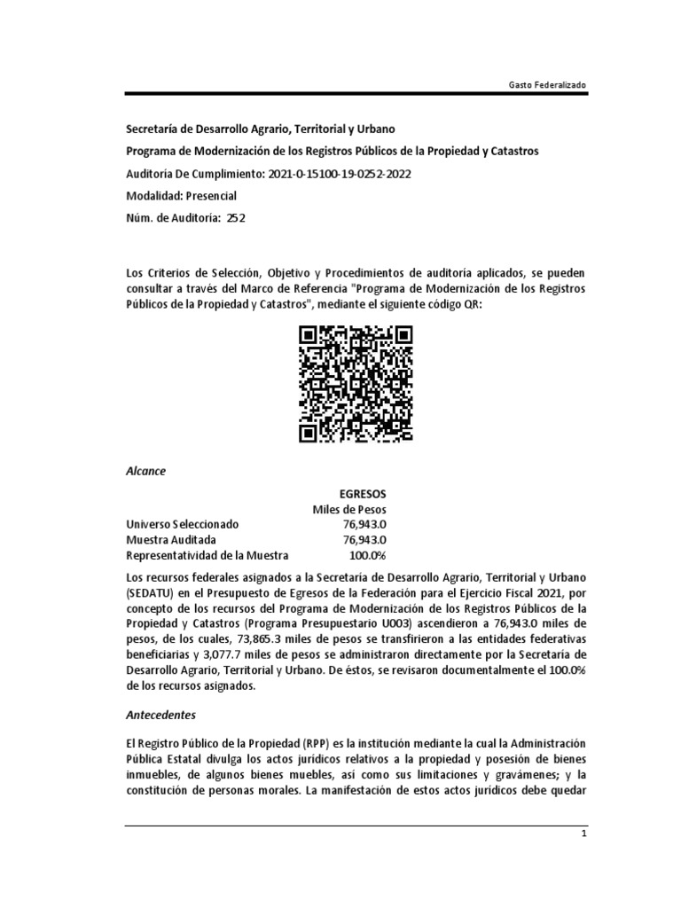 SEDATU | PDF | México | Auditoría