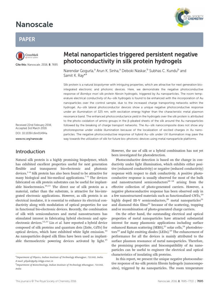 Nanoscale Silk Paper | PDF | Nanoparticle | Nanocomposite