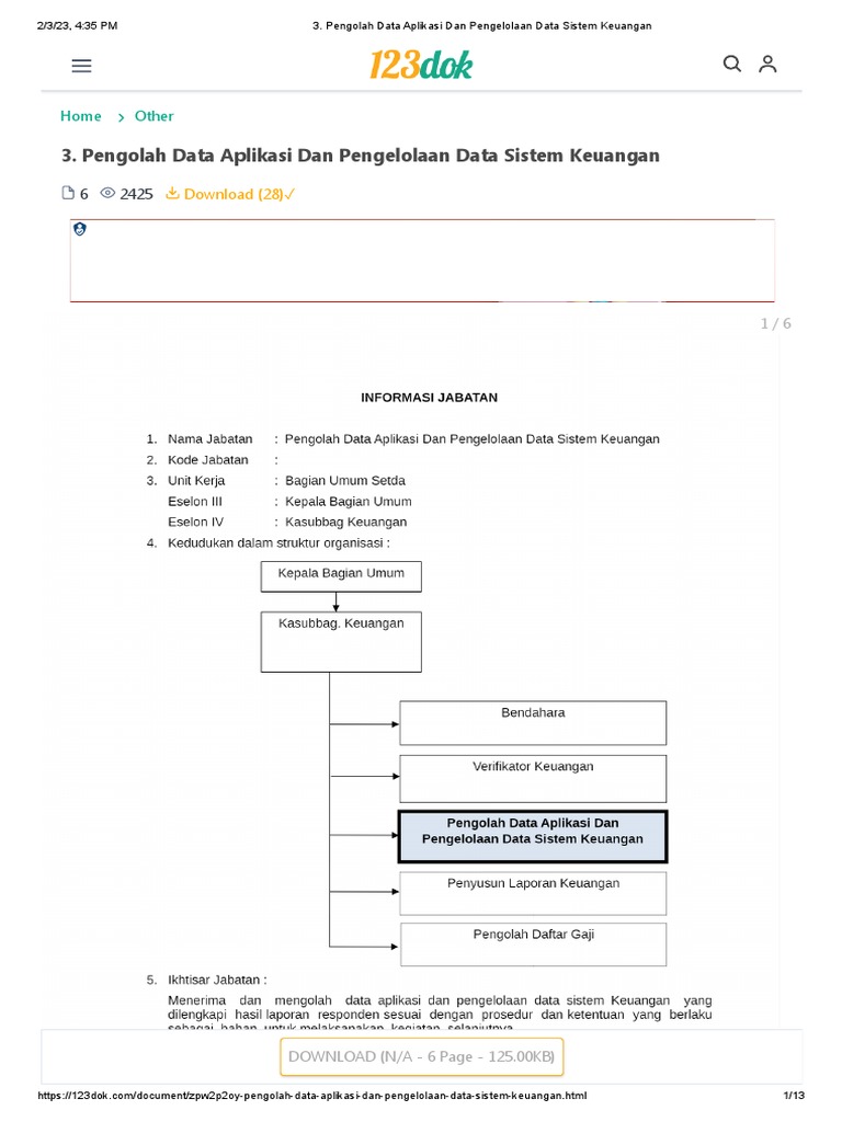 Tugas Pengolah Data Aplikasi Dan Pengelolaan Data Sistem Keuangan | PDF