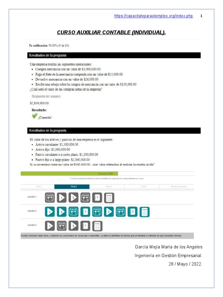 Curso Auxiliar Contable Leccion 2 Nivel 2 | PDF