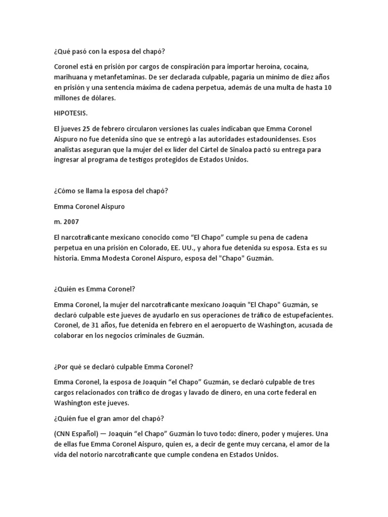 Biografía de Emma Coronel Aispuro | PDF | Ciencias sociales | Historia