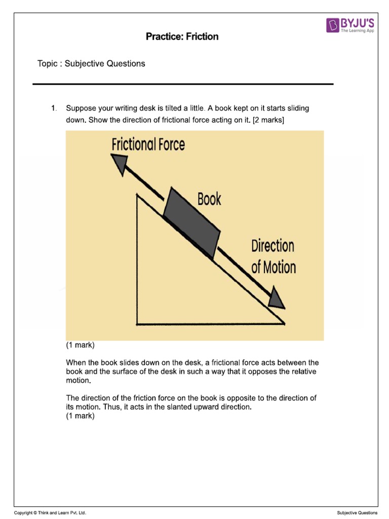 Friction Practice 1 - SUB | PDF