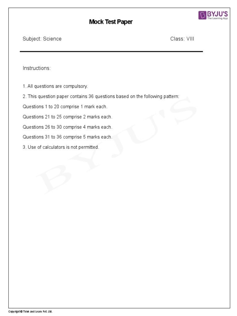 Practice Mock Paper Adolescence | PDF | Larynx | Chemistry