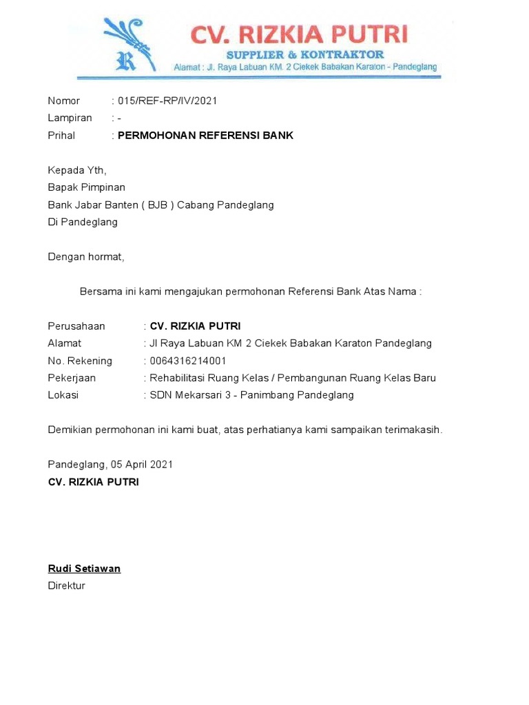 Referensi Bank Rizkia | PDF