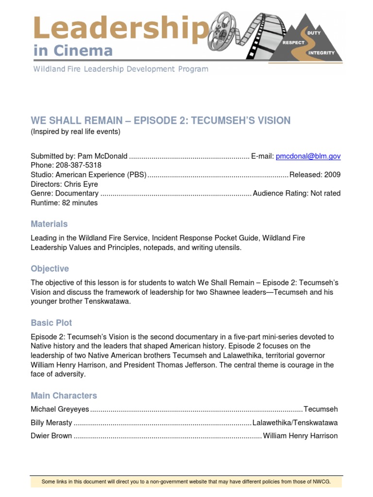 We Shall Remain Tecumsehs Vision | PDF | Tecumseh | Leadership