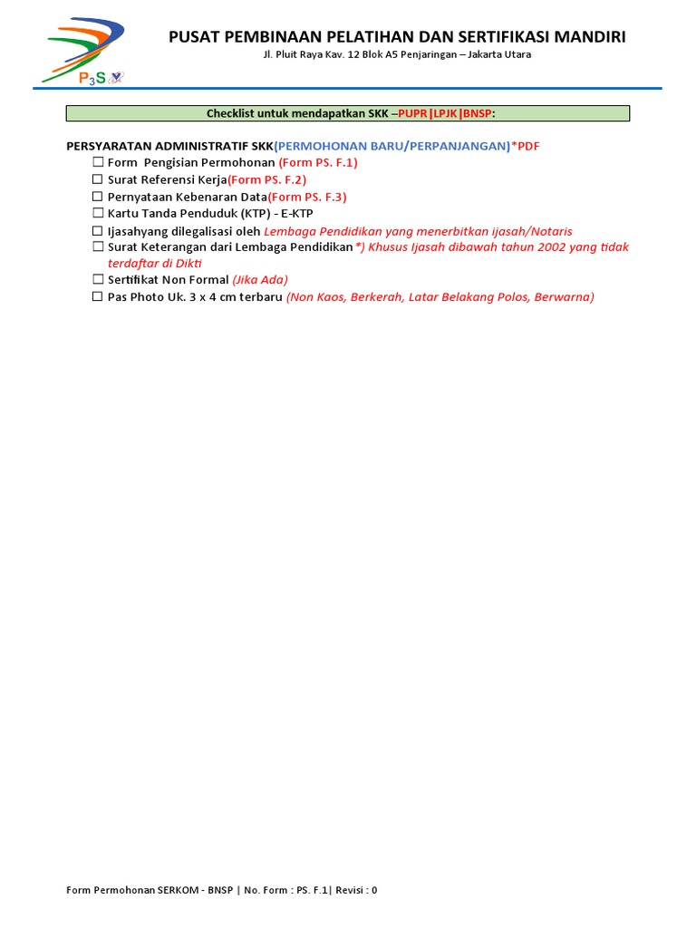 F-SKK - PUPR - LPJK.BNSP - Rev 22 | PDF | Karier & Perkembangan