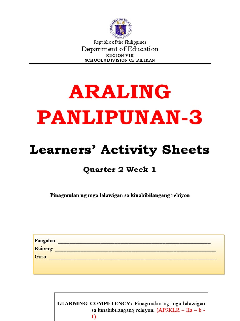 LAS AP 3 Q2 Week 1 | PDF