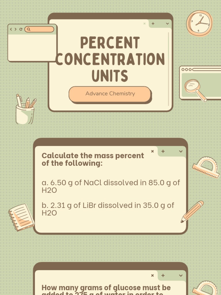 Percent Concentration Units | PDF | Science & Mathematics