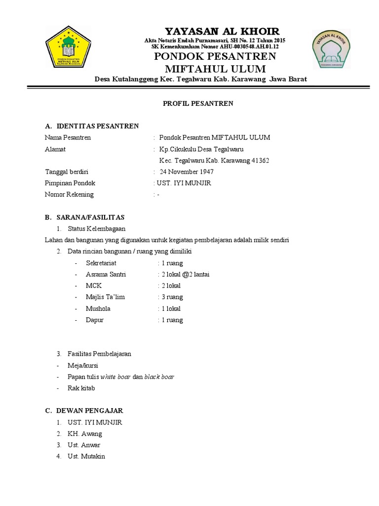 Profil Miftahul Ulum | PDF