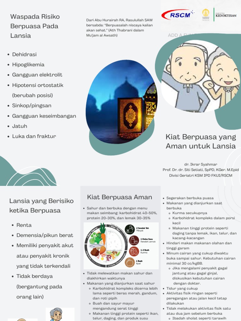 Flyer Penyuluhan Berpuasa Aman Lansia - Ikrar Syahmar | PDF
