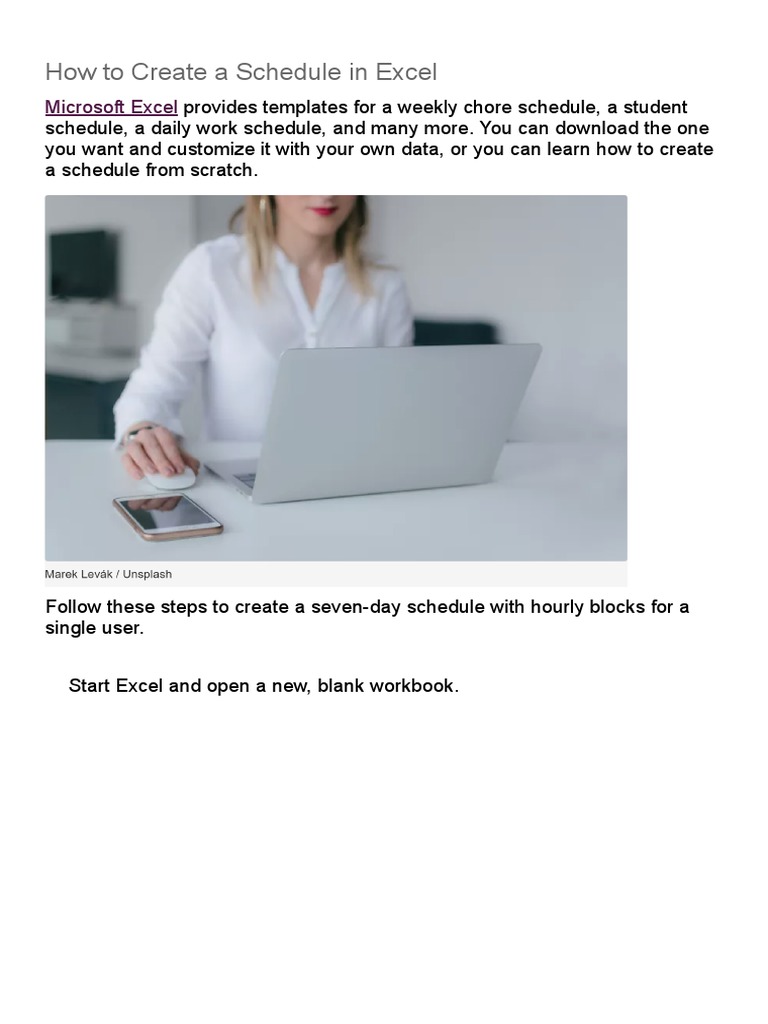 How To Make A Schedule in Excel | PDF | Microsoft Excel | Computing ...