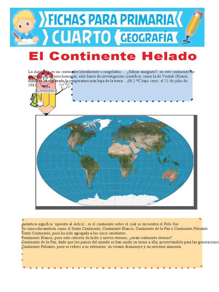 El Continente de La Antártida para Cuarto Grado de Primaria | PDF ...
