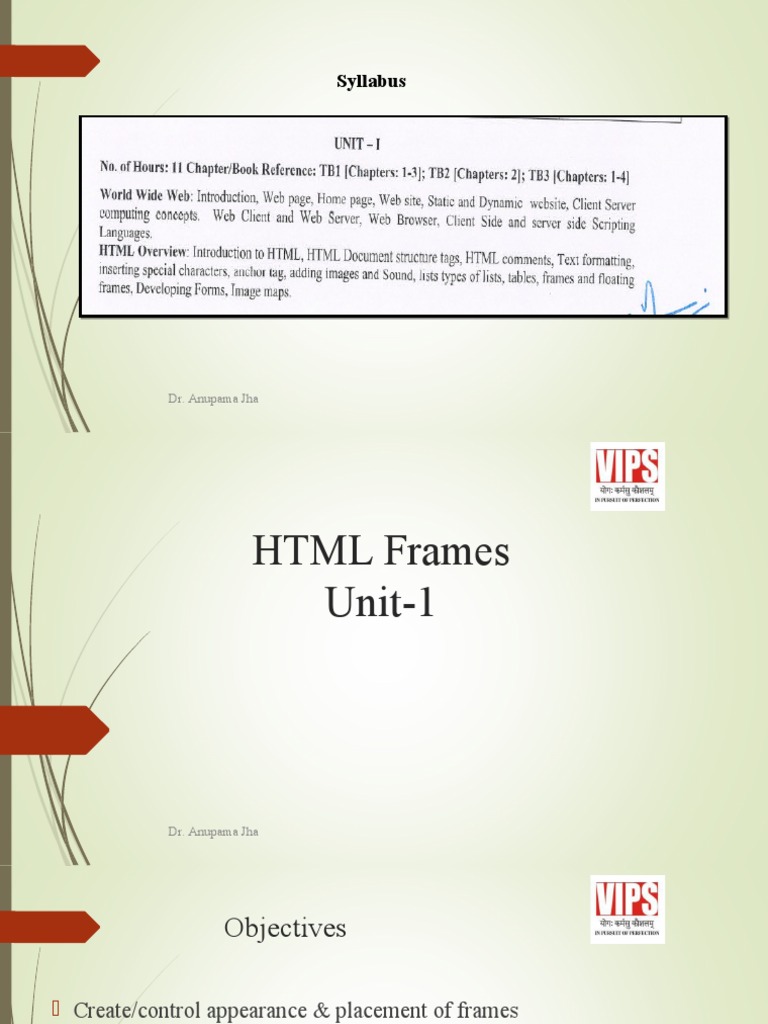 Unit 1.2 HTML - Frames-1 | PDF | Hyperlink | Html Element Unit 1.2 HTML - Frames-1 | PDF | Hyperlink | Html Element