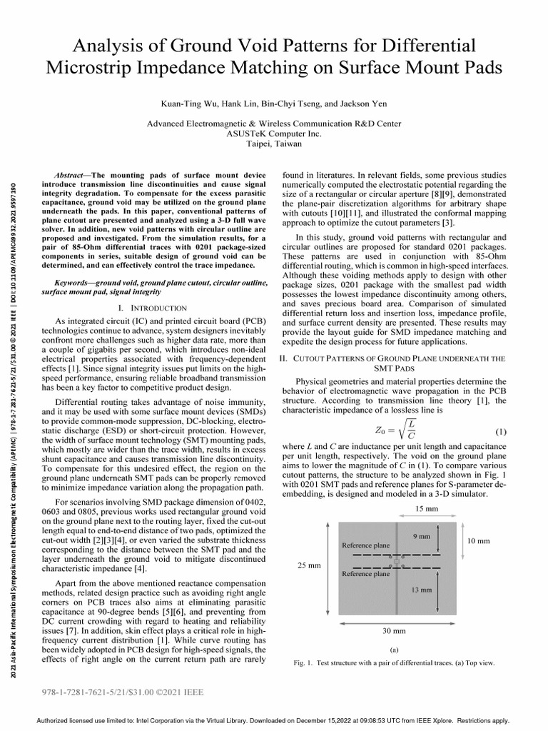 Analysis of Ground Void Patterns For Differential Microstrip Impedance ...
