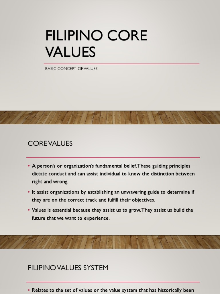 4 CFLM 1 Filipino Core Values | PDF | Social Institutions | Applied Ethics