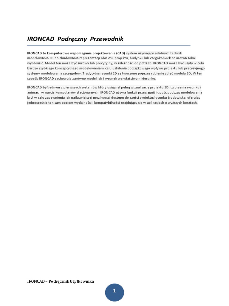 IRONCAD Podrecznik | PDF