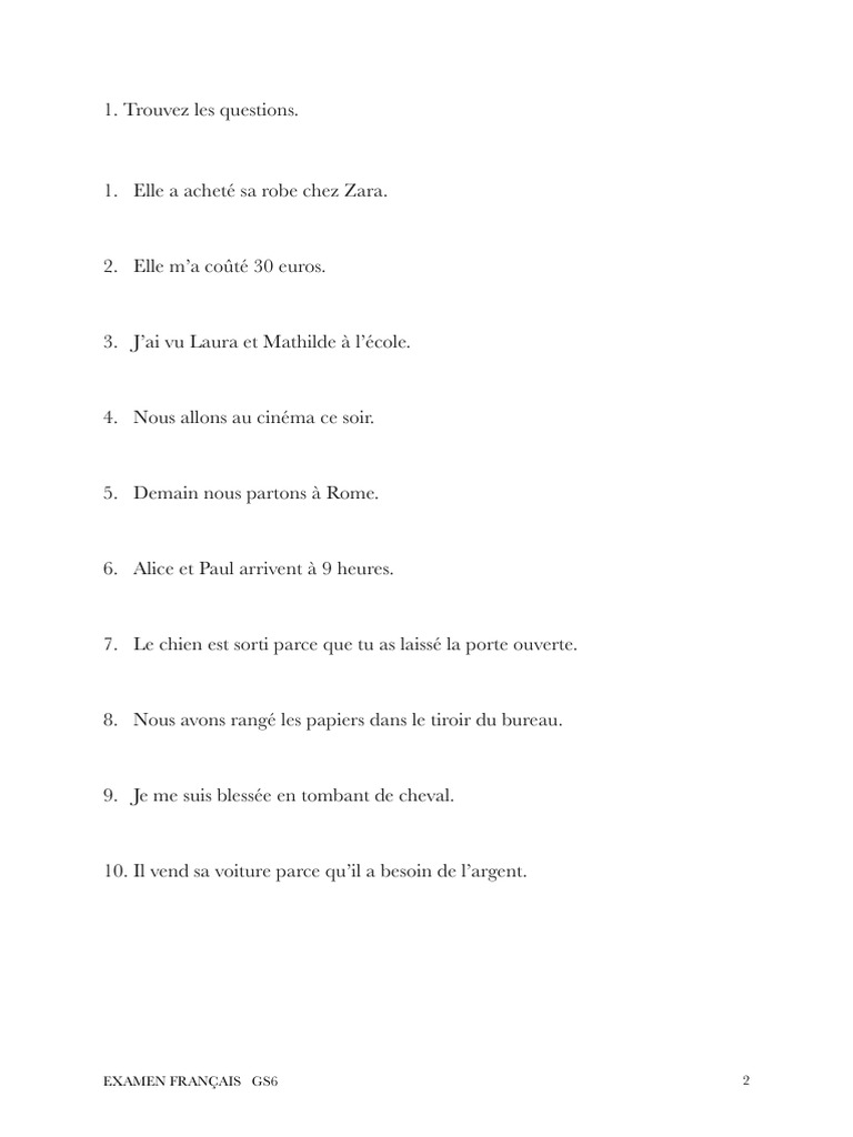 Examen FR | PDF | Linguistique