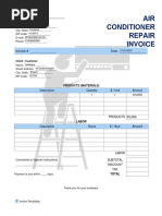 Air Conditioner Repair Service Invoice Template | PDF | Finance & Money ...