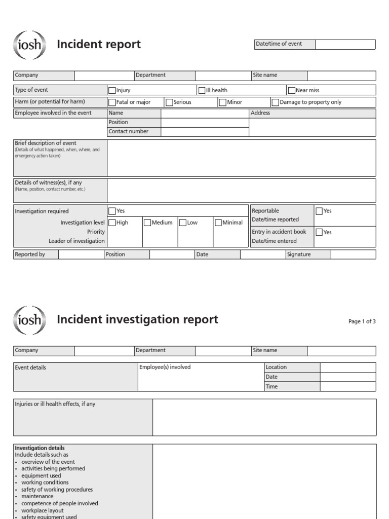 An Analysis of Workplace Safety: An Incident Report and Investigation ...