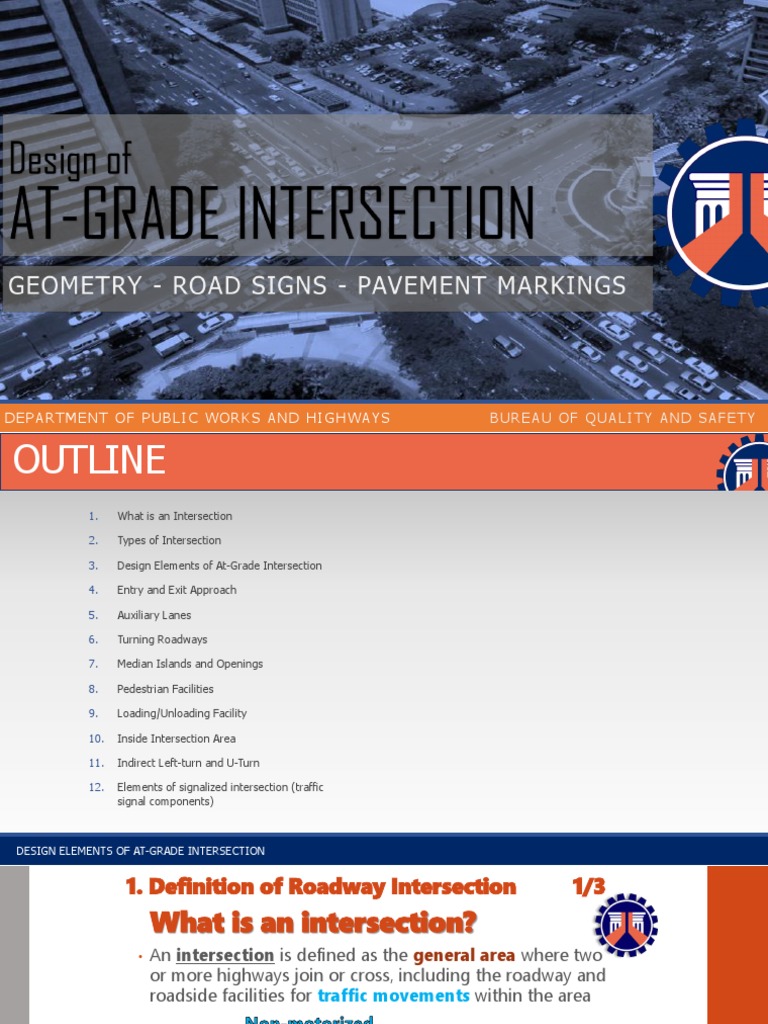 3.1 Design Elements of At-Grade Intersection | PDF | Intersection (Road) | Traffic