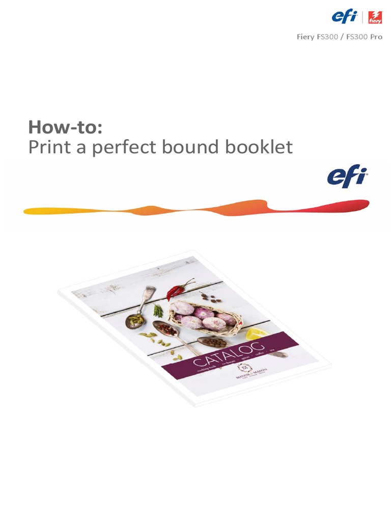 Efi Fiery Fs300pro How-To Print Perfect Bound Booklet | PDF ...