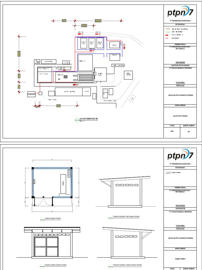 Denah Instalasi Pipa Hydrant 2022 | PDF
