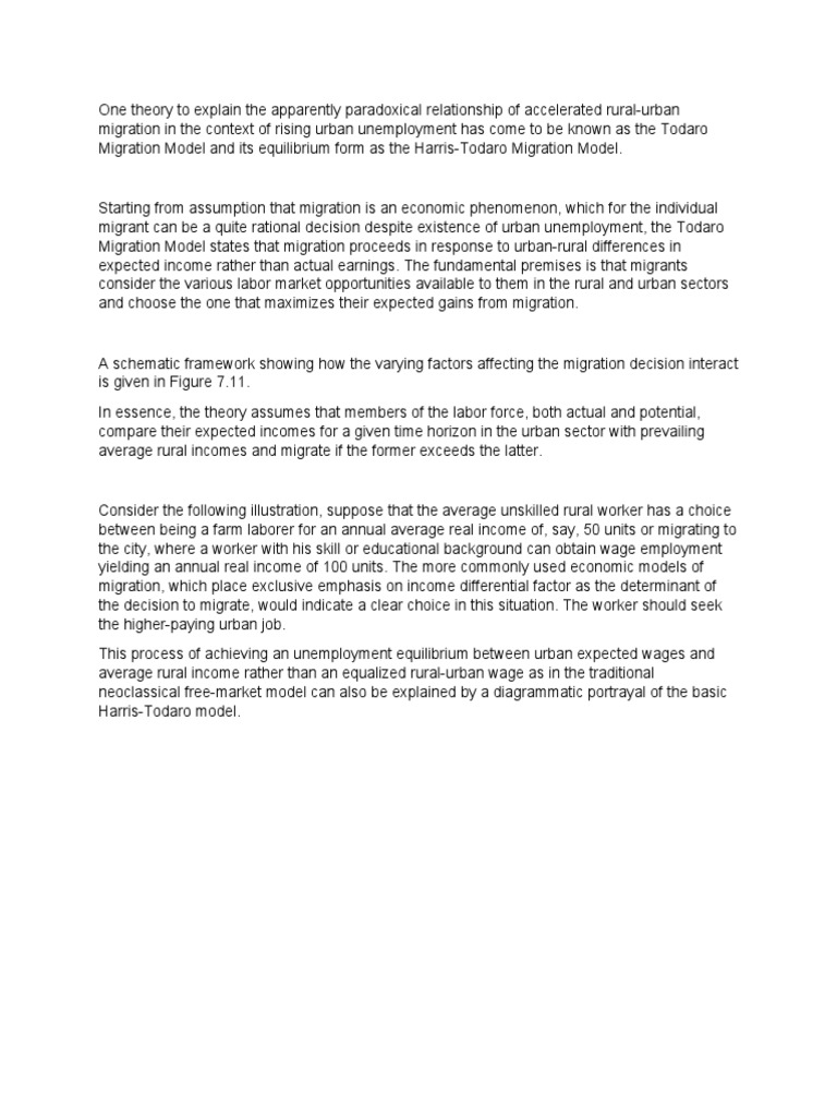 Harris Todaro Model | PDF