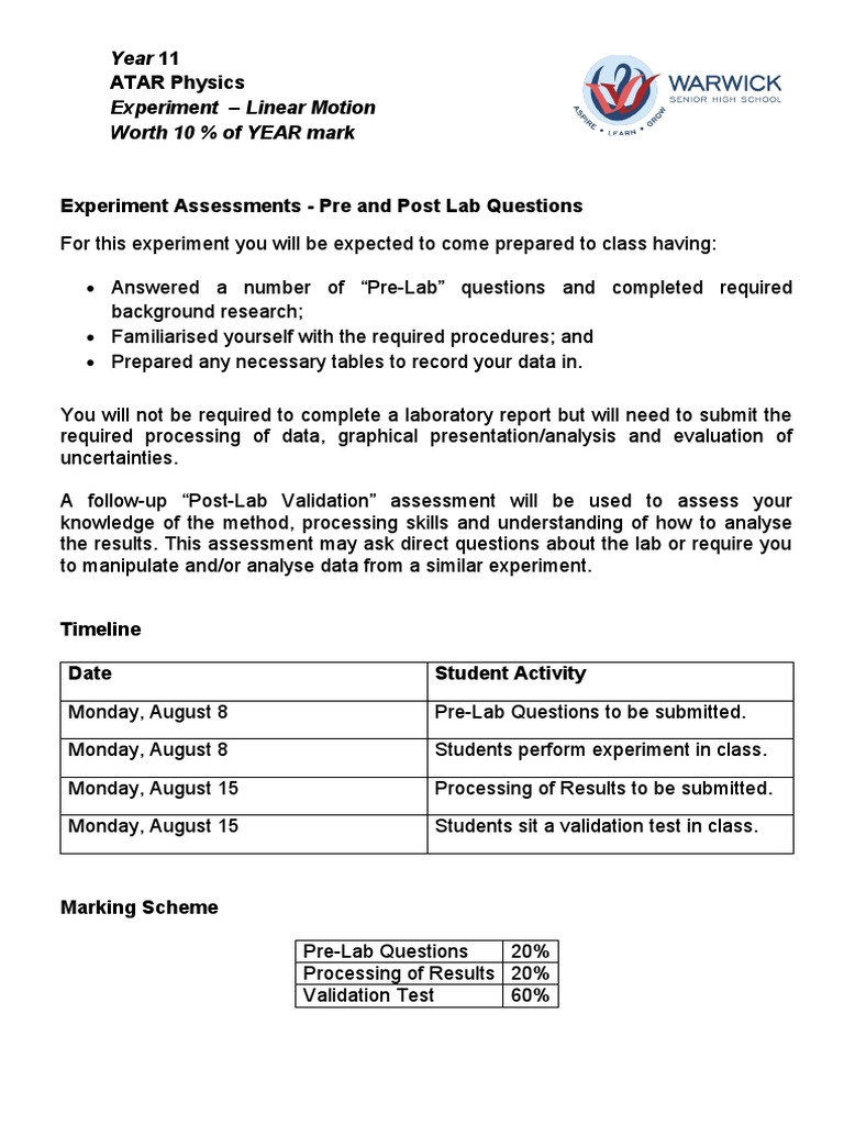 2 - Linear Motion | PDF | Friction | Experiment