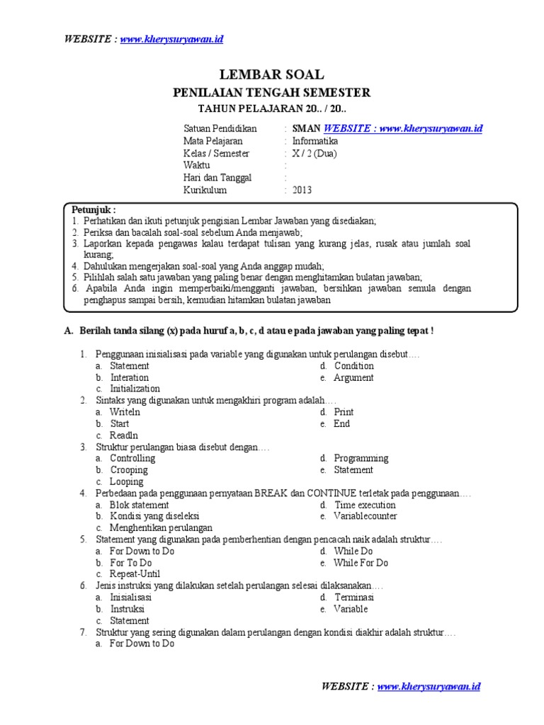 Struktur Perulangan dalam Pemrograman | PDF