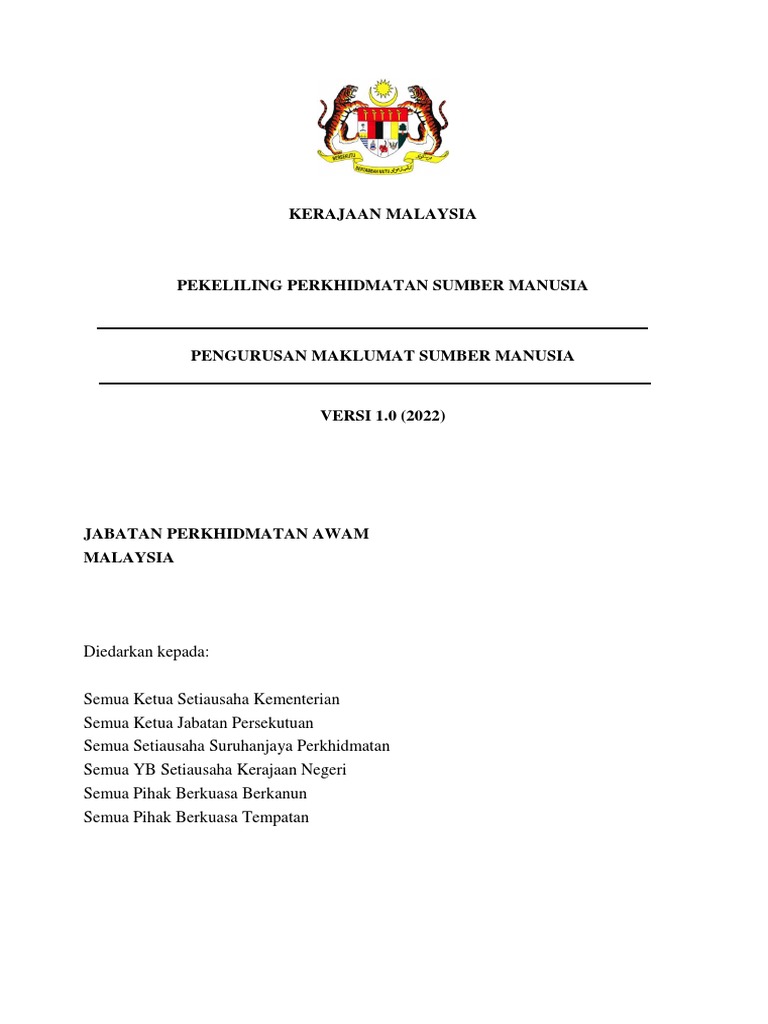 PO 2.1 (A) Pengurusan Maklumat Sumber Manusia | PDF