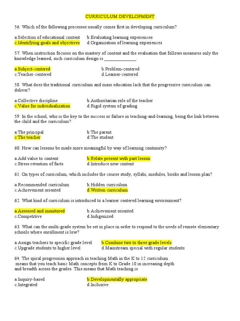 Curriculum Development | PDF