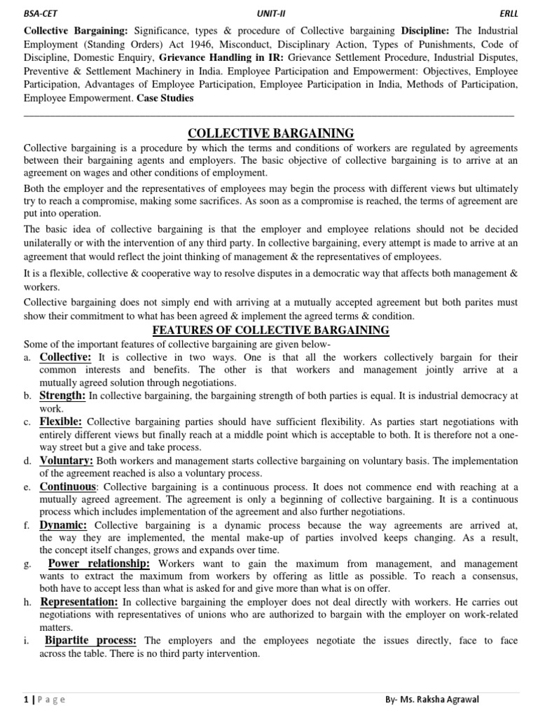 ERLL UNIT 2 (Complete) | PDF | Negotiation | Collective Bargaining