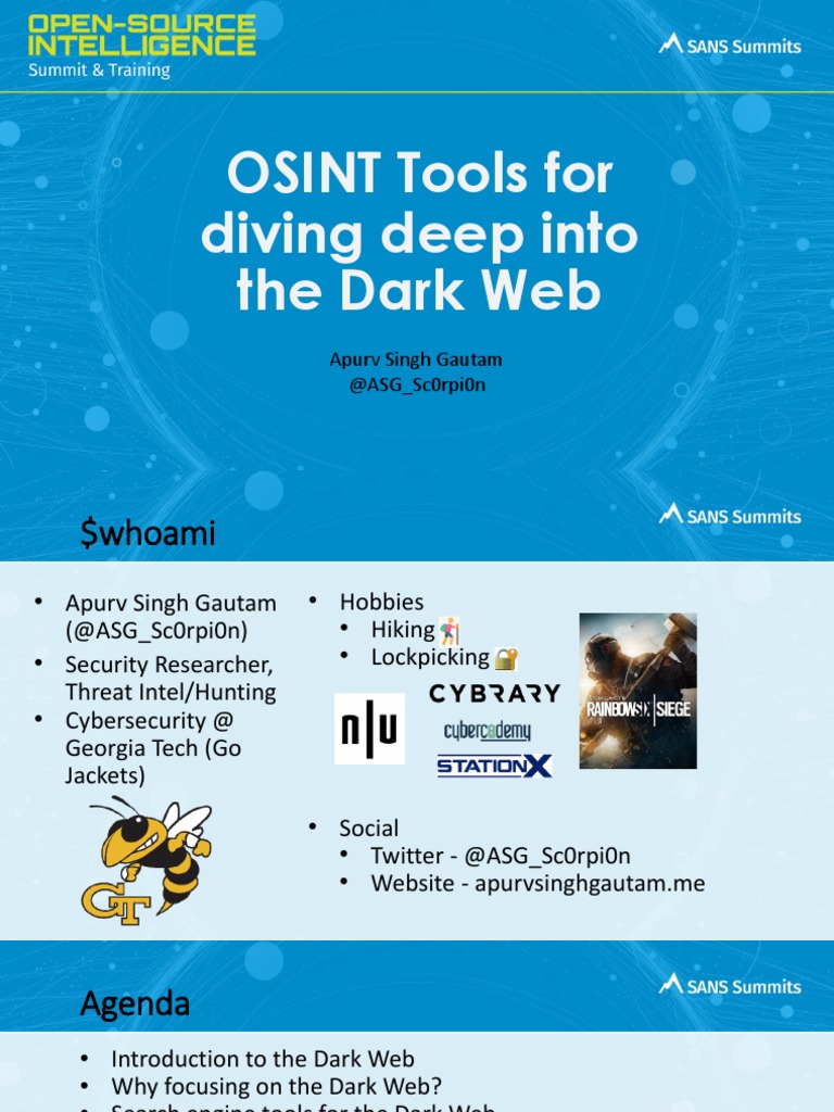 OSINT Tools For Diving Deep Dark Web - Apurv Singh Gautam | PDF | World ...