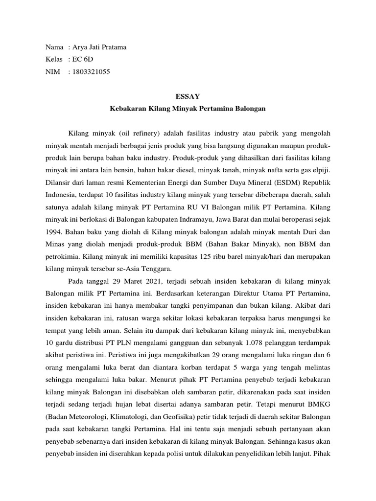 Arya Jati Pratama - EC6D - Essay Tugas 2 | PDF | Bisnis | Sains & Matematika