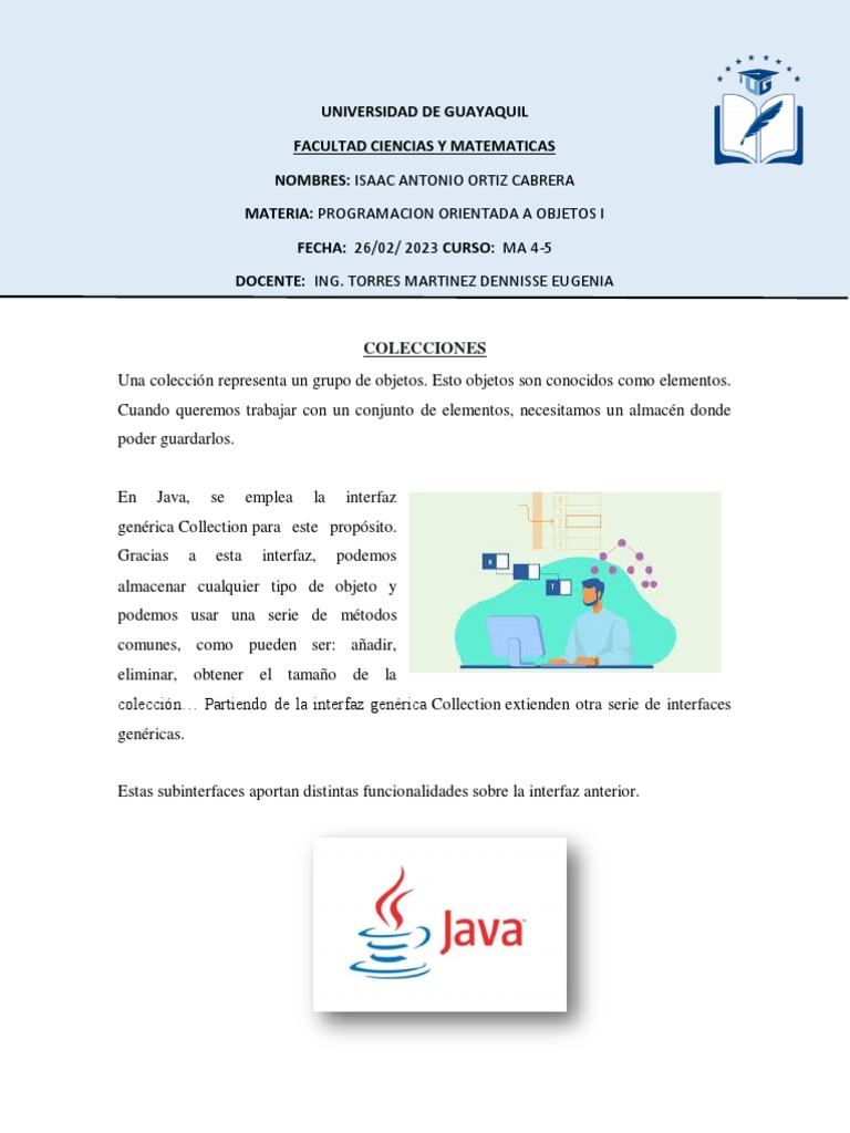 Colecciones en Java | PDF | Java (lenguaje de programación) | Ciencias ...