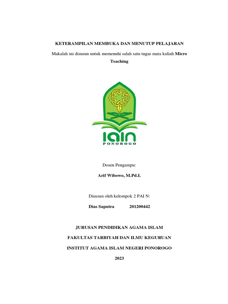 Keterampilan Menutup Pembelajaran | PDF | Kesehatan Holistik