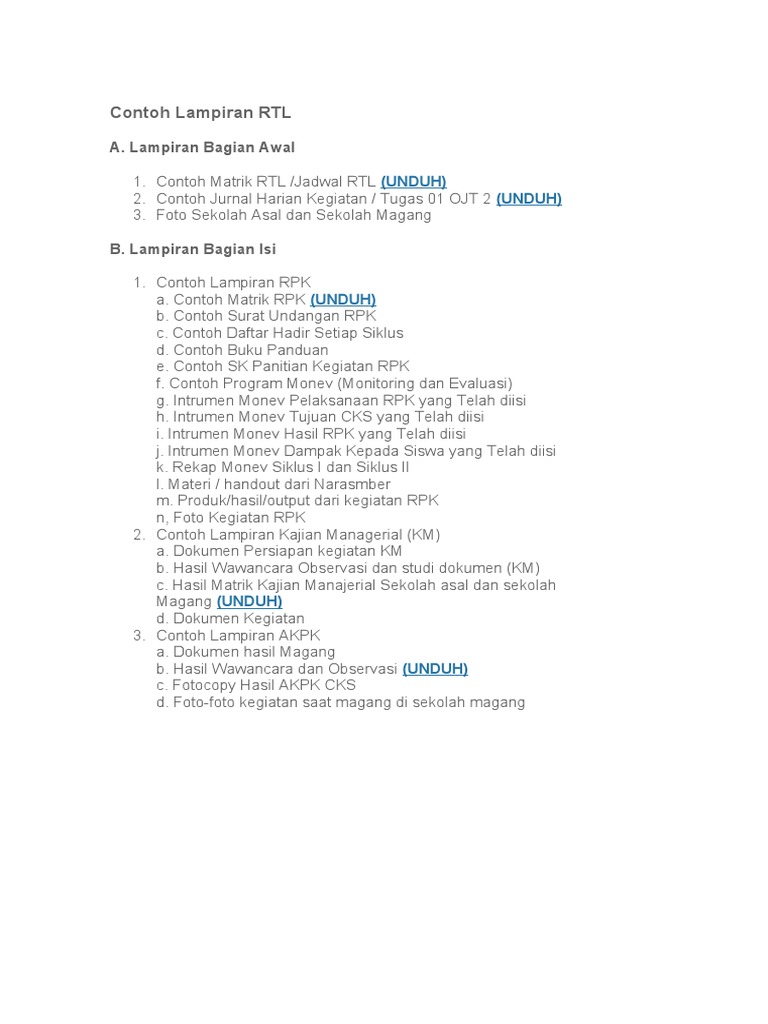 Contoh Lampiran RTL | PDF