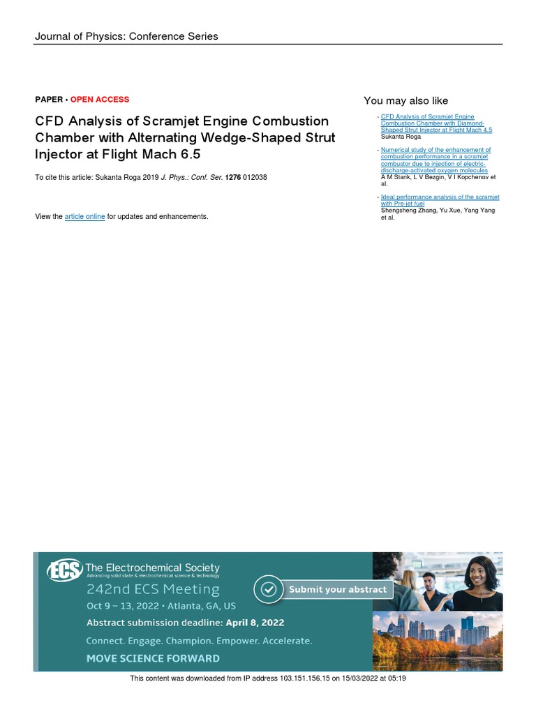 CFD of Wedge-Shaped Scramjet Injector | PDF | Combustion | Applied And ...