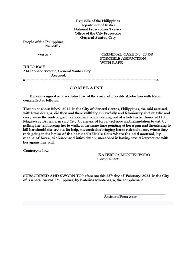 Affidavit Complaint Sample | PDF Affidavit Complaint Sample | PDF