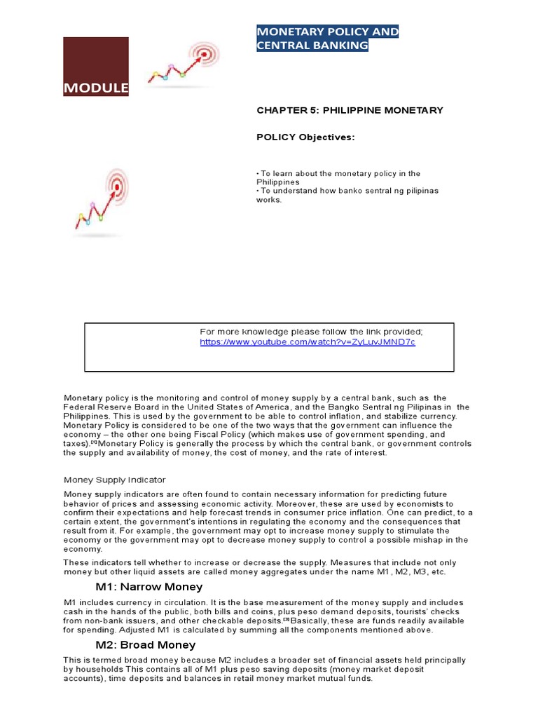 Lecture-Chapter 5 | PDF | Money Supply | Monetary Policy