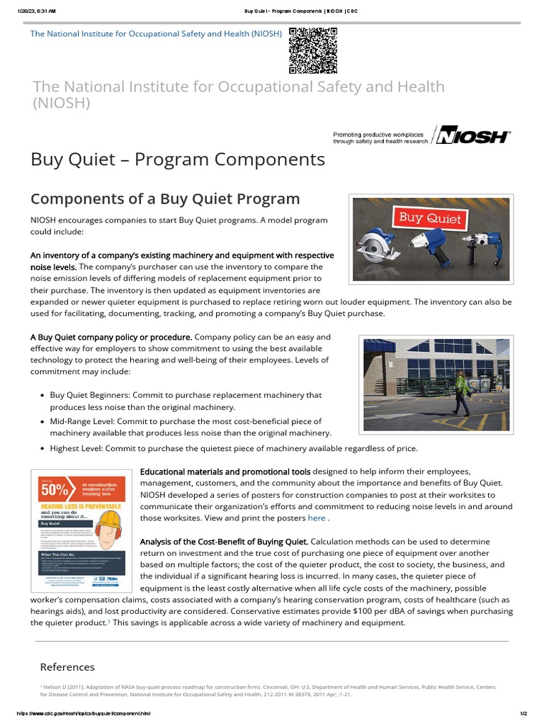 Buy Quiet Program Components Guide | PDF | Safety | Occupational Safety ...