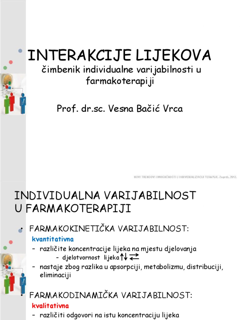 Vesna Bacic-Vrca Interakcije Lijekova | PDF