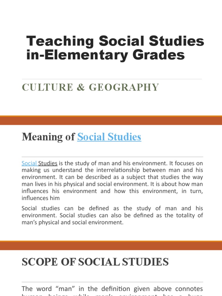 Teaching Social Studies: Culture & Geography | PDF | Social Sciences ...